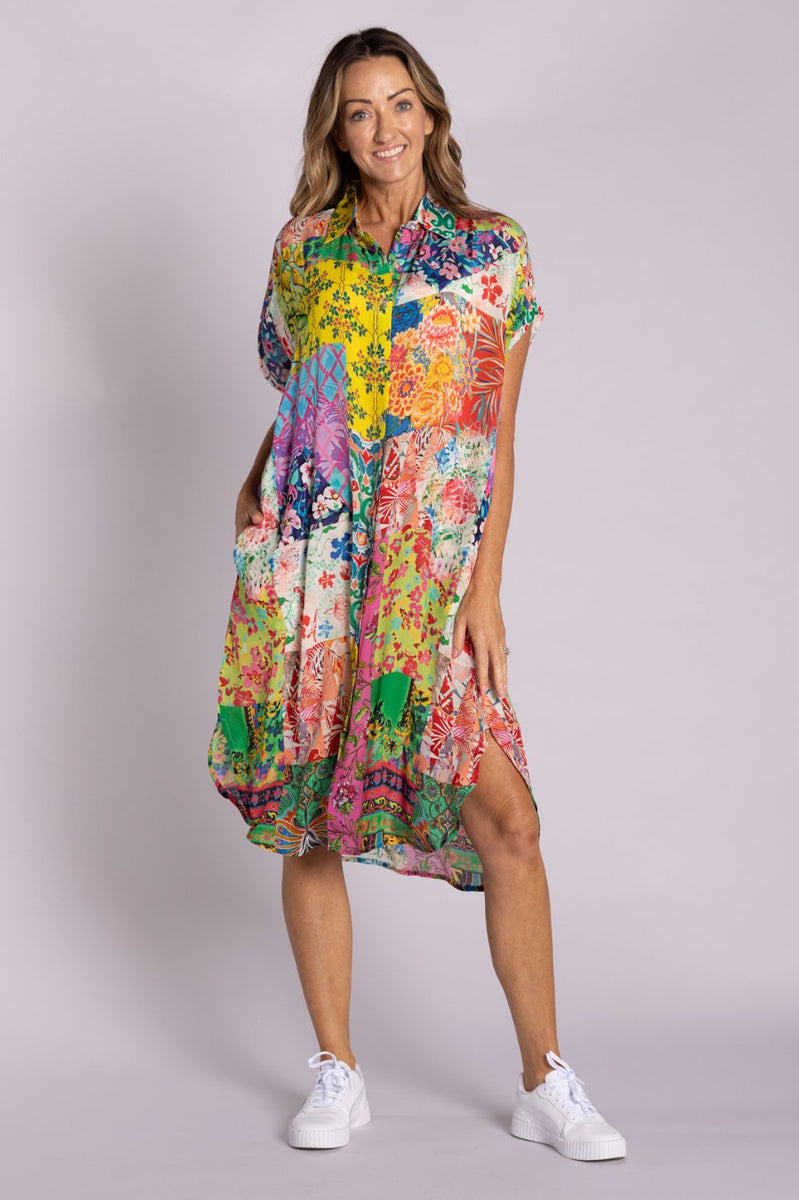 Grace Button Dress | Florascape | Silvermaple Boutique