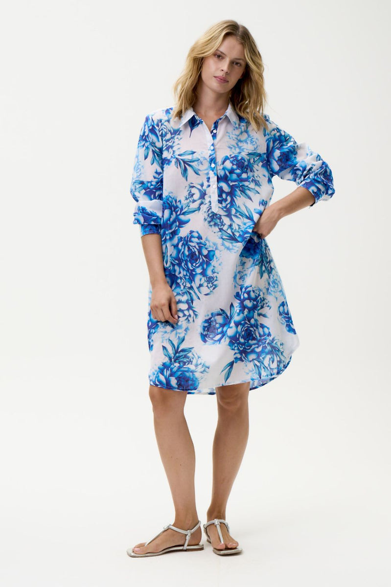 Oneseason Middy Gilli Dress | Kefalonia Blue Roses