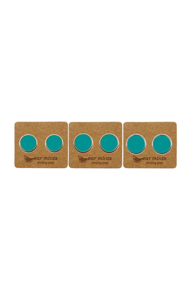 Ear Mints 9mm Enamel Stud | Sea Green/Rose Gold | Silvermaple Boutique